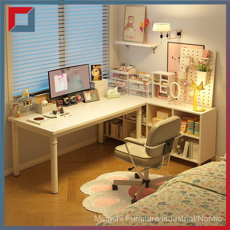 Bedroom desk household L-shaped computer desk simple girl makeup desk ...
