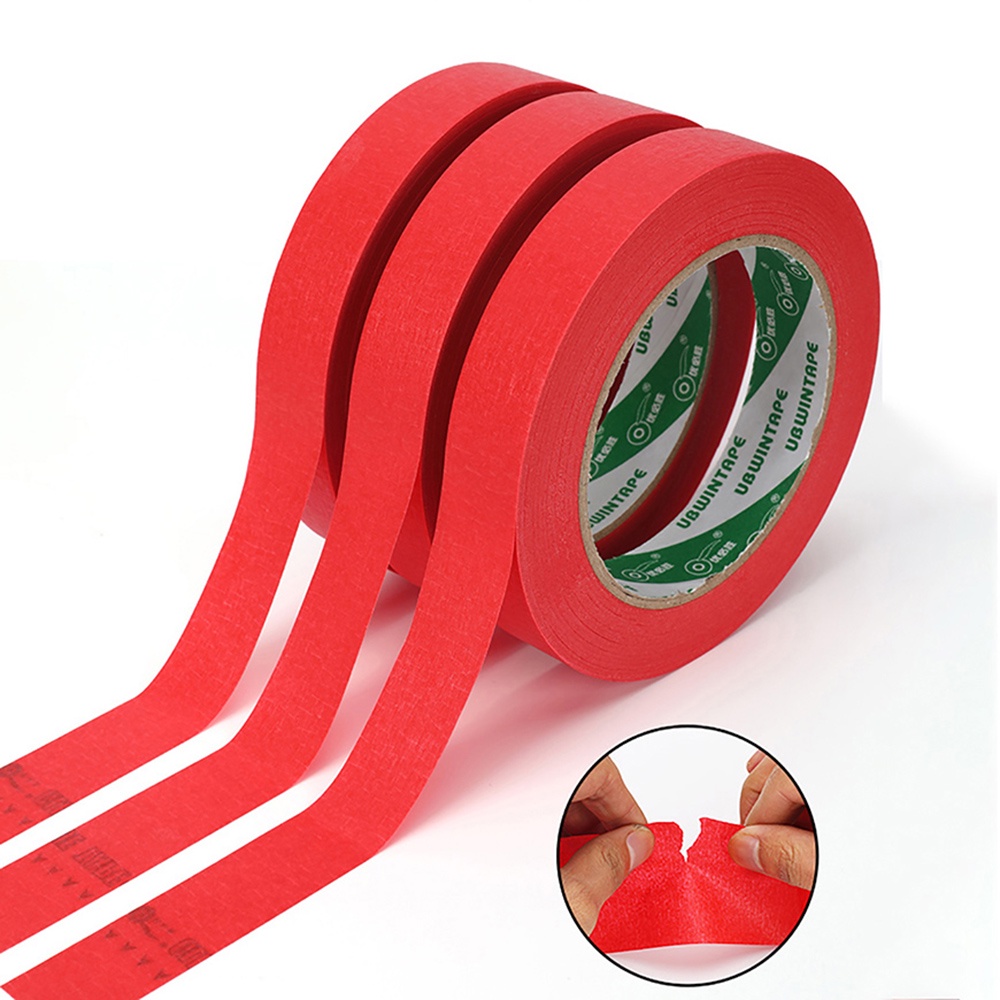 20M 5-50mm Red Masking Tape Indoor Outdoor DIY Painter Decorating Spray ...