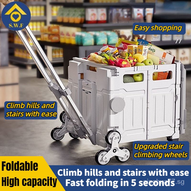 Trolley foldable trolley cart shopping trolley grocery trolley with ...