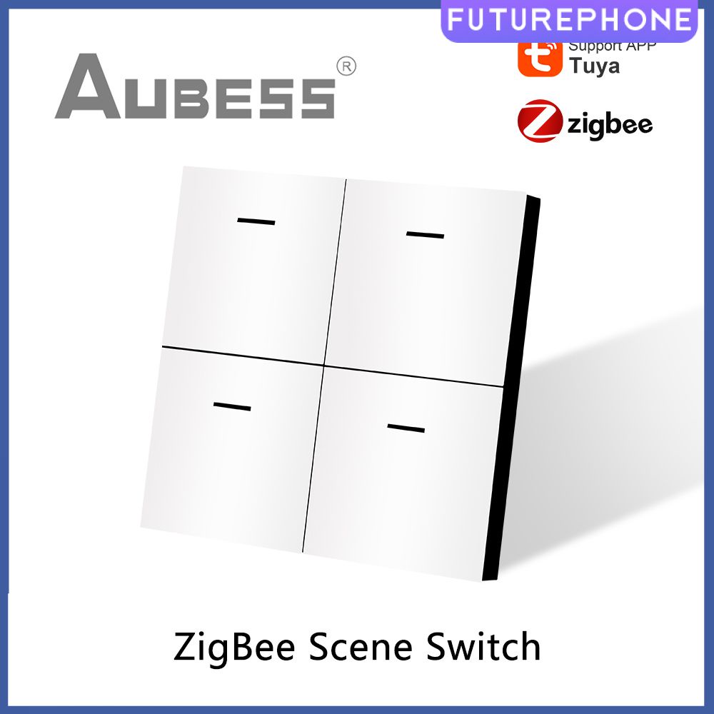 Tuya Zigbee Smart Switch 4 Gang 12 Scene Switch Push Button Controller Automation Scenario ...