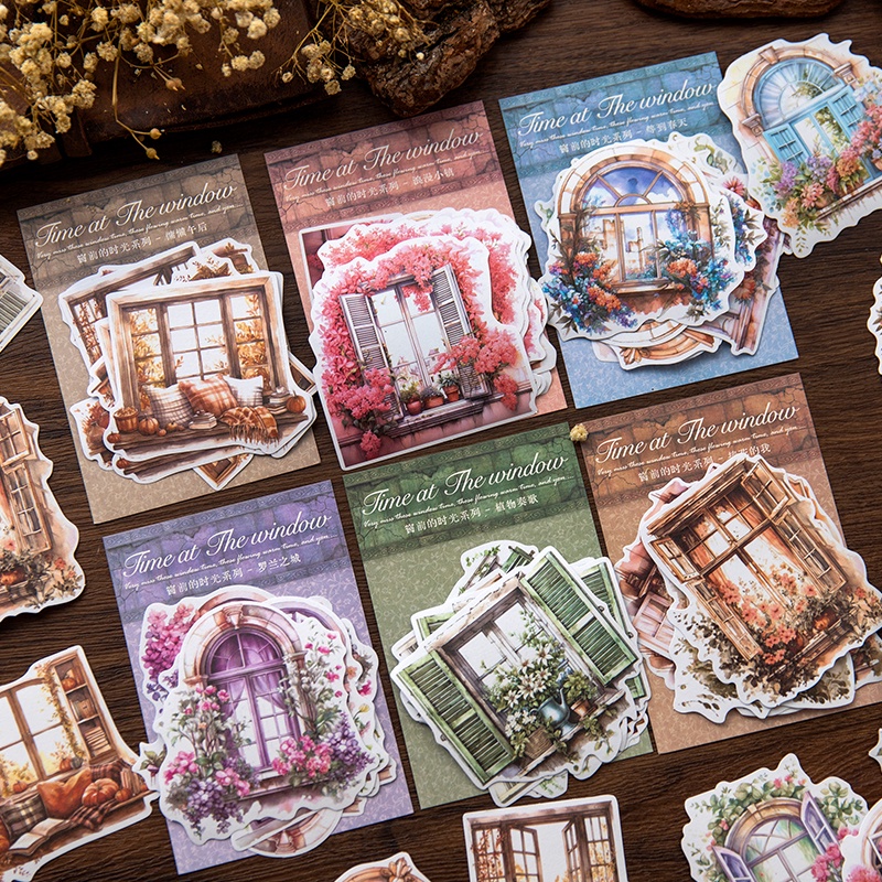 ENWEI 10 Pcs [Time At the Window Series] Aesthetics Journal Stickers ...