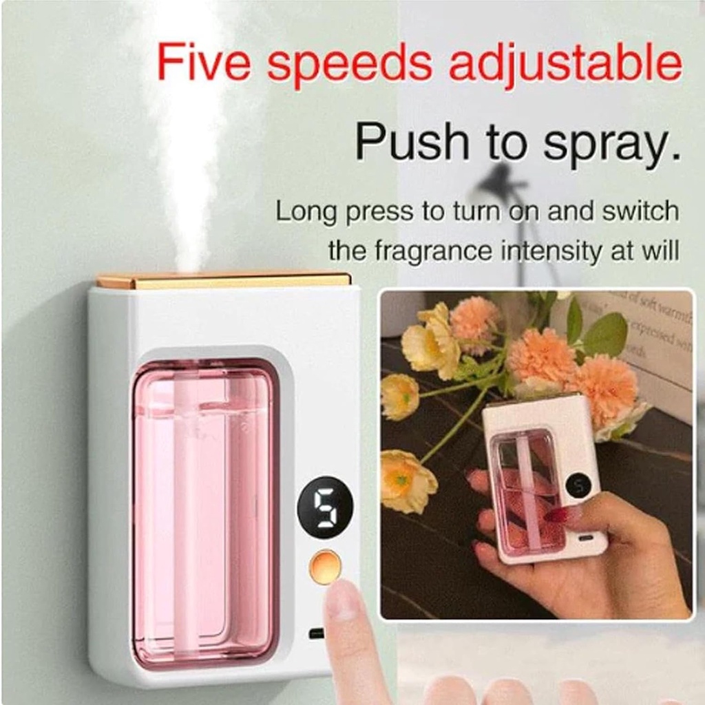 Automatic Aromatherapy Diffuser, Wall Mounted Automatic Fragrance Dispenser, Digital Display ...