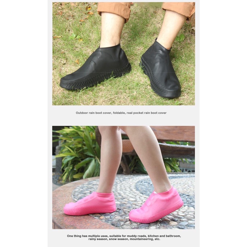 ⚡SG HOT SALE⚡Anti Slip Silicone Water Proof Shoe Cover Rain Boot Cover ...