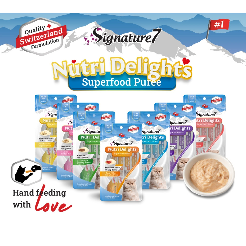 Signature7 Cat Wet Treat - Nutri Delights Superfood Puree 15g x4 ...