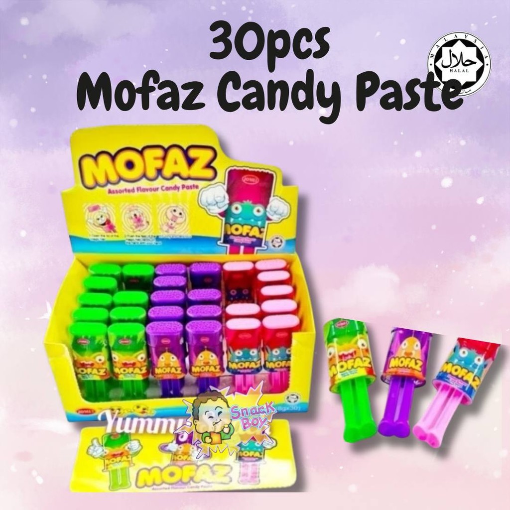 30pcs x 8g QeQe Mofaz Assorted Flavor Candy Paste Assorted Flavour ...