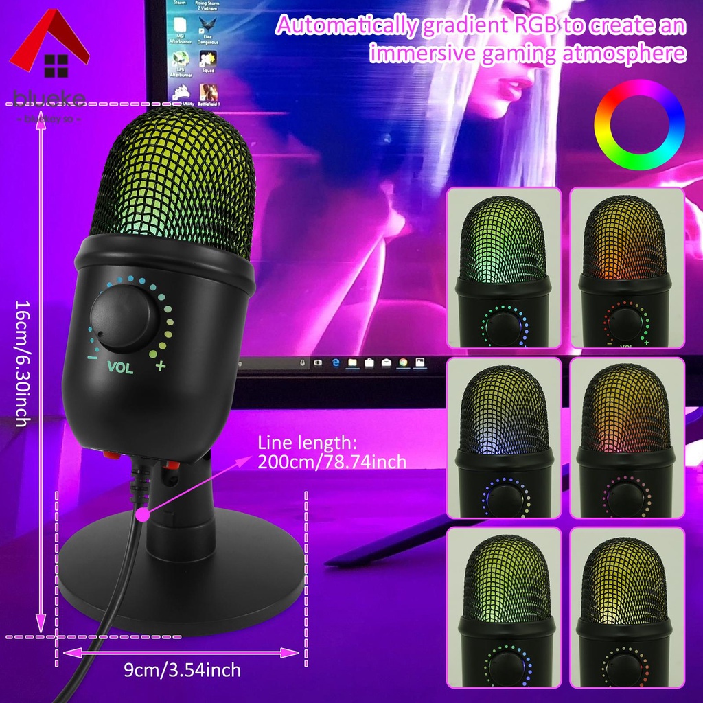 5/3/2/1pcs USB Microphone Portable Condenser PC Mic Real-Time ...