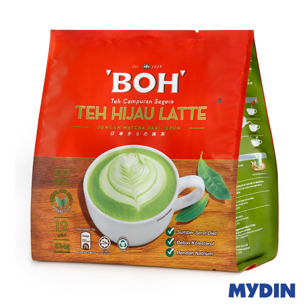 BOH Green Tea Latte Instant Tea Mix (12s x 27g) | Shopee Singapore