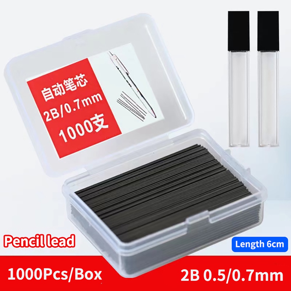 1000pcs 0.5/0.7mm 2B Automatic Pencil Lead Refills, Erasable Smooth ...