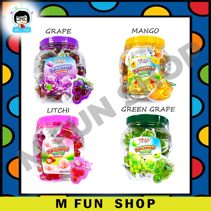 +/-50Pcs Deer DaDa Pure Peeled Gummy Grape/Green Grape/Mango/Litchi ...