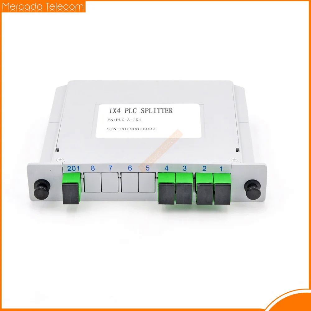 SC APC PLC 1X4 FTTH Fiber Optic Splitter Box 1X4 SC PLC Splitter Planar ...