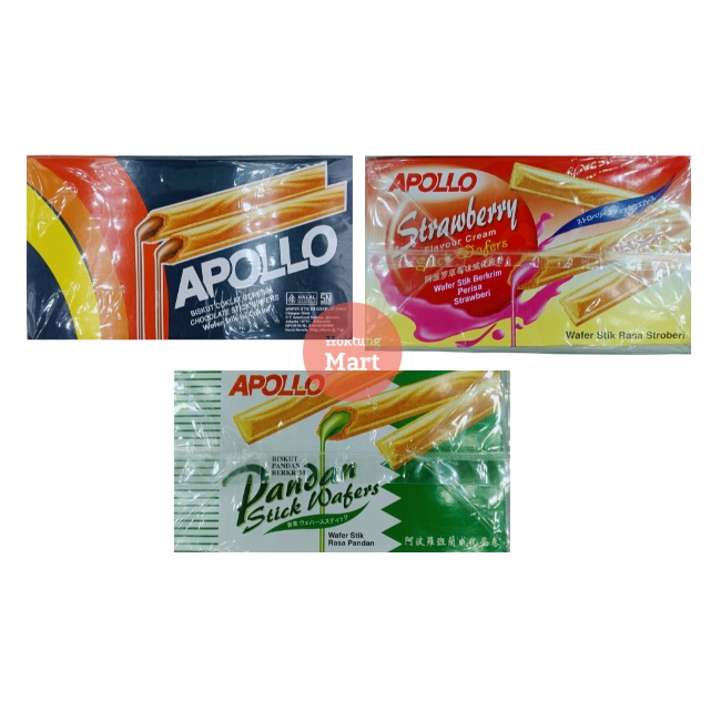 Apollo Stick Wafer Biscuit Cream Pandan Chocolate Strawberry Biscuit ...