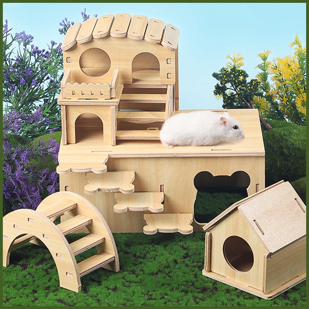 Hamster Hideout Habitat with Window Ventilated Hut Habitat with Doors ...