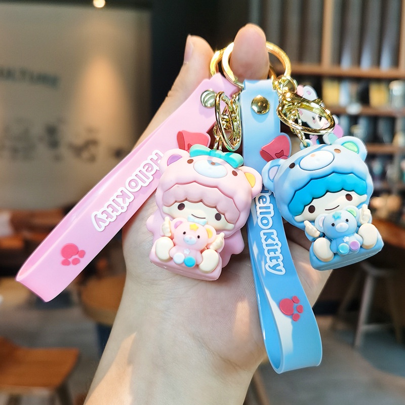 Kawaii Sanrio Keychain Anime Figure Cinnamoroll Kuromi Hello Kitty ...