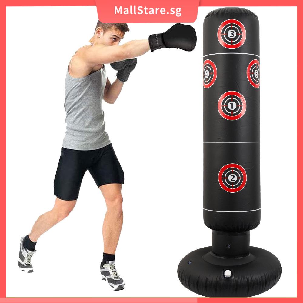1.6m Inflatable Free Standing Punching Bag Boxing Bag Adults Teenage ...