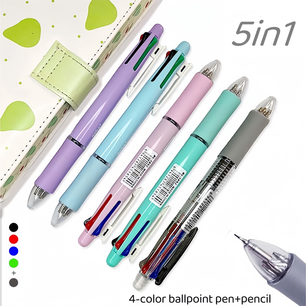 Baile Creative 4-Color Ballpoint Pen Pencil 5in1 Push Type Multi-Color ...