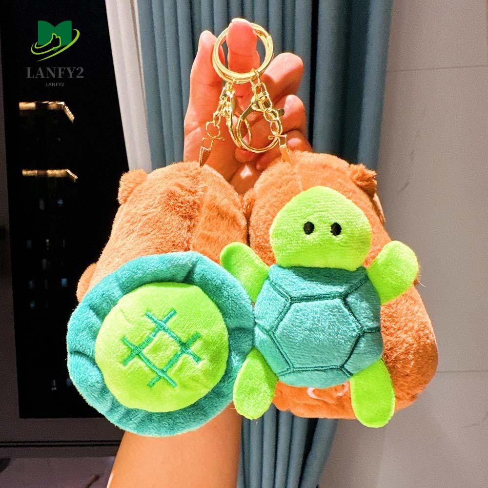 ALANFY Capybara Key Ring, Soft Pulling Rope Doll Rotating Turtle Shell ...