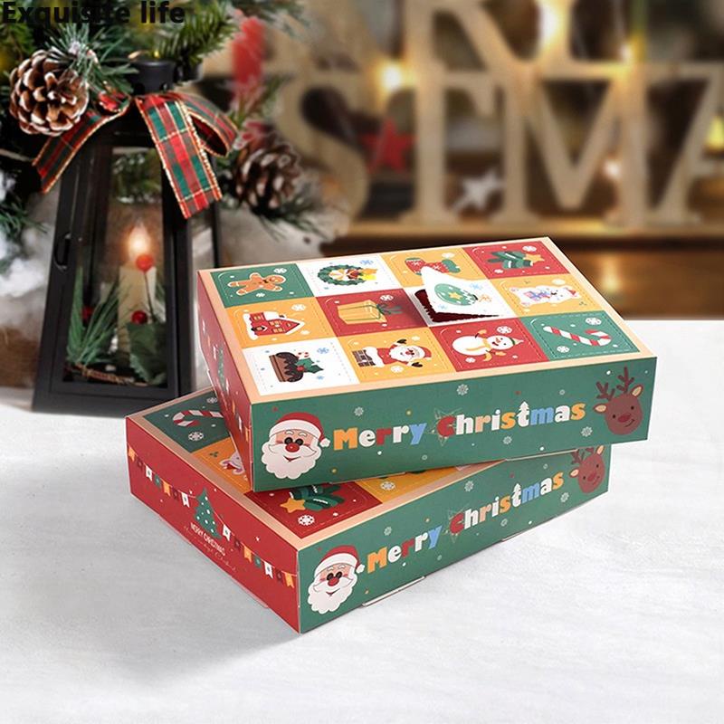 5Pcs Christmas Gift Box 12Grid DIY Kids Countdown Advent Calendar Box ...