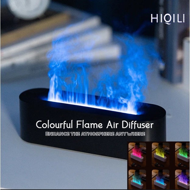 HiQiLi Colourful Flame Diffuser Fire & Ice Humidifier LED Home ...