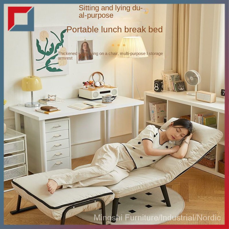 Folding sofa bed nap bed can lie down and sit in a single rental house ...