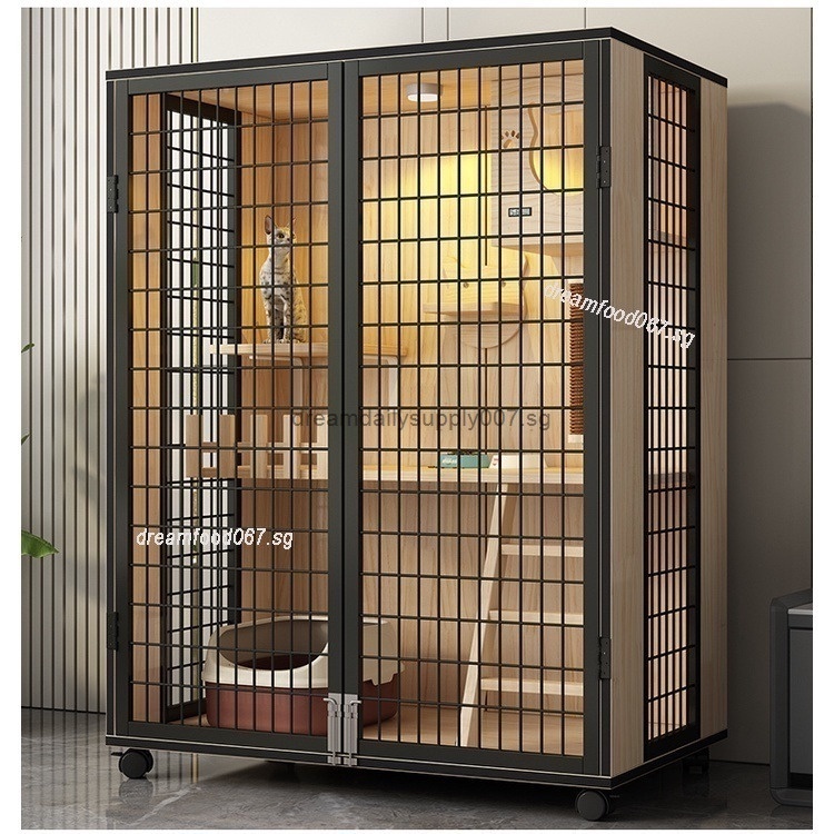 Solid Wood Cat Cage Villa Display Cabinet Breeding Cage Large Cat House