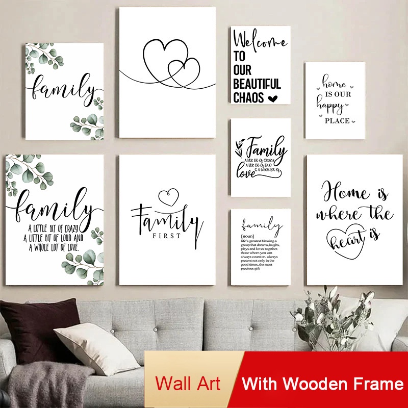 Framed Nordic Minimalism Positive Quotes Posters with Framed Black and ...