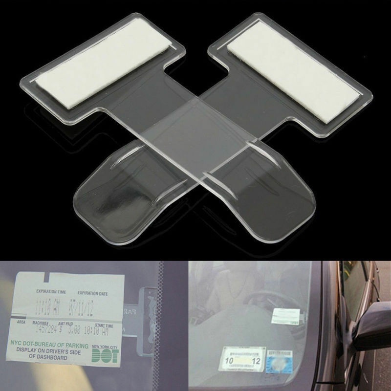 Transparent Car Vehicle Parking Ticket Receipt Permit Card Holder Clip ...