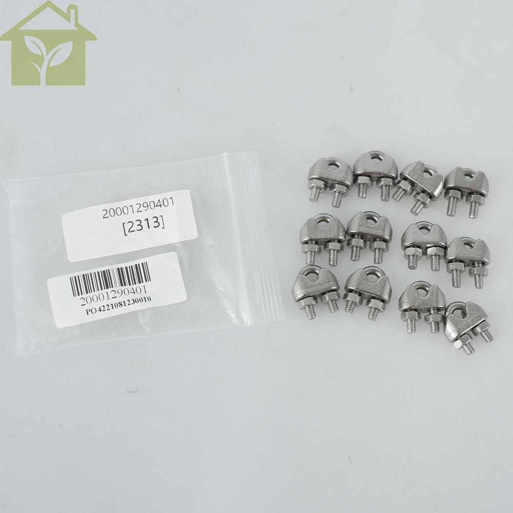 12pcs 304 Stainless Steel Heavy Duty Wire Rope Clamp M3 3mm Cable Clip ...