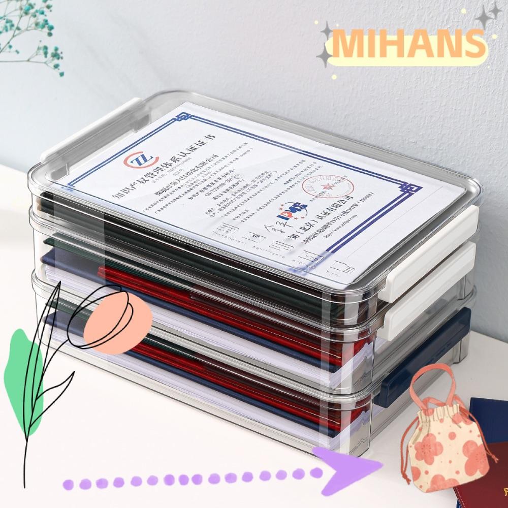 MIH File Box, Plastic Portable Paper Organizer, A4 Stackable Storage ...