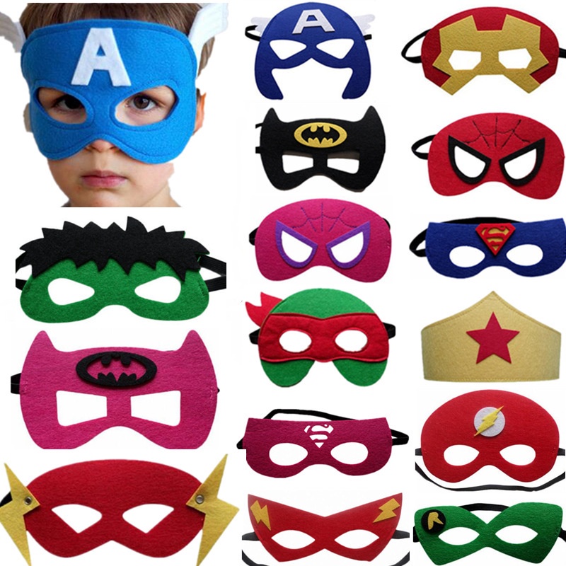 Superhero Felt Mask Kids Felt Mask Party Favors Superman Batman Spider ...