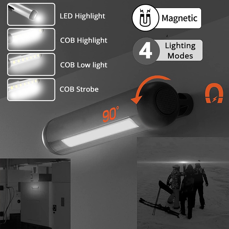 Multiple Modes Adjustable LED Clip-on Torchlight/ Mini Pen Shape COB ...