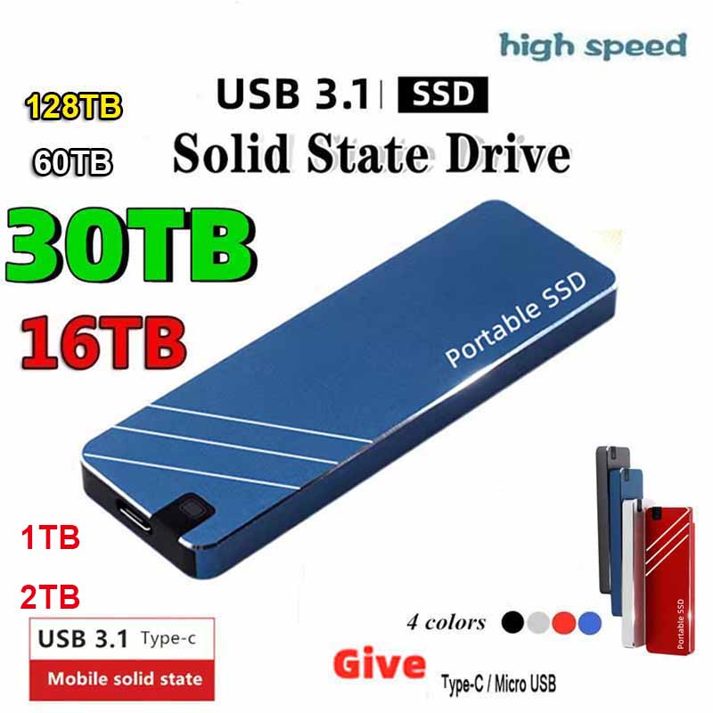 Portable SSD Hard Drive Type-C/USB3.1 External Mobile Solid State Drive 1TB 2TB 8TB 16TB 30TB ...