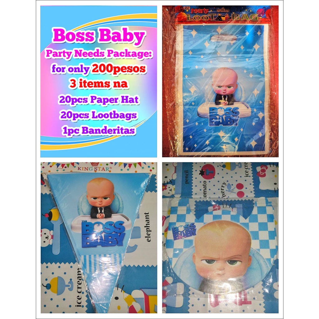 BOSS BABY FreeLayout 40pcs PARTY PACKAGE (Keychain Souvenir, Invitation ...