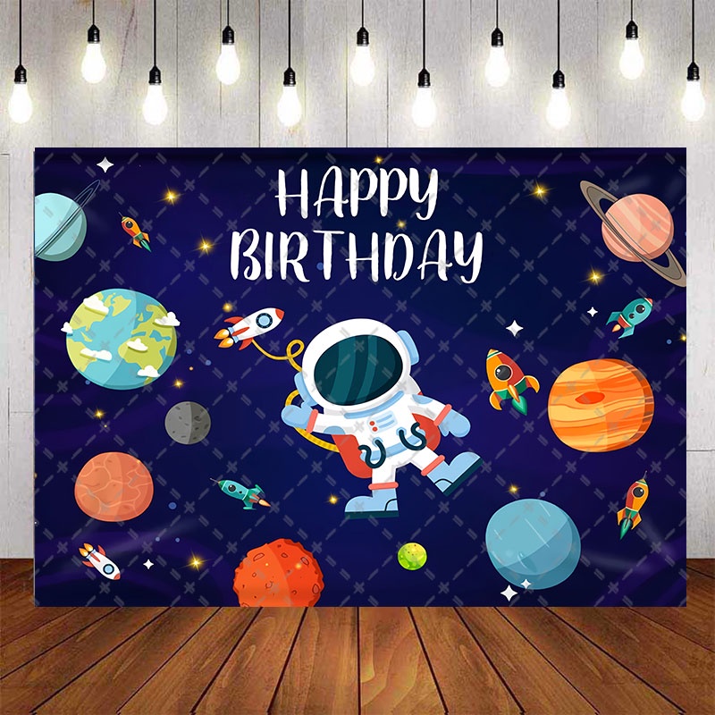 Outer Space Astronauts Backdrop For Photography Baby Shower Kids ...