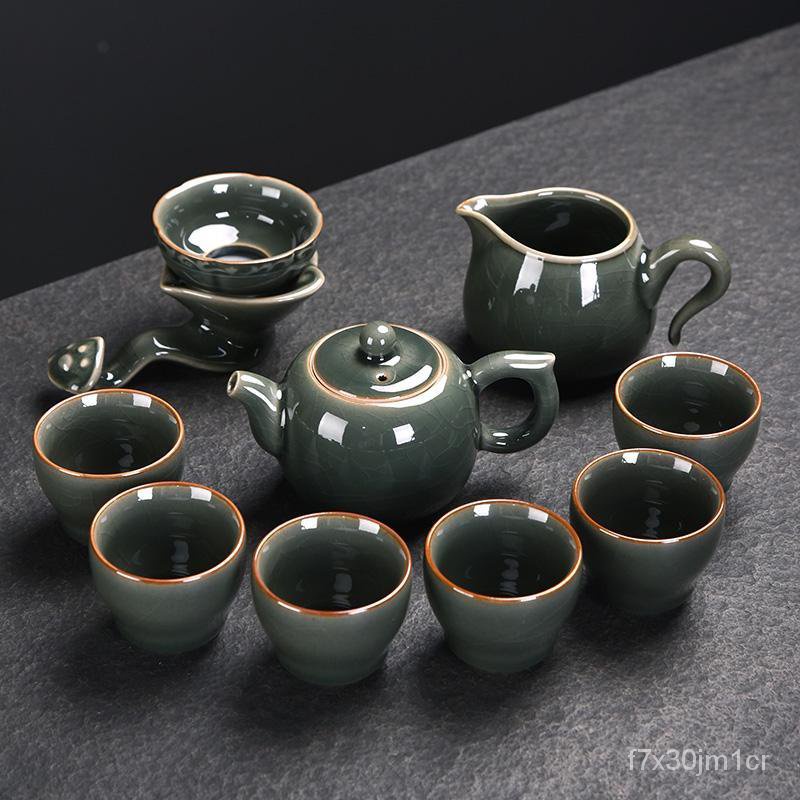 superior productsHigh-End Gey Kiln Teaware Set Gracked Glaze ...