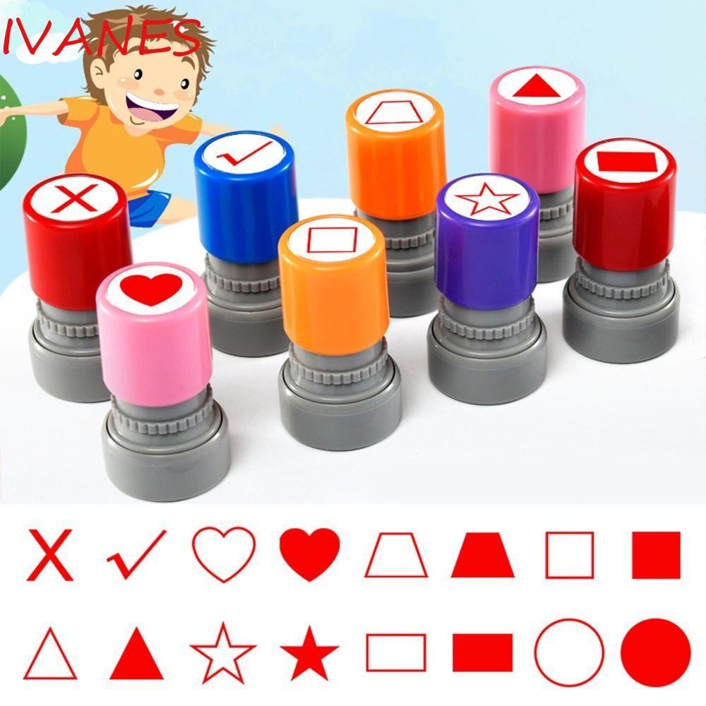 IVANES Math Geometry Stamp, Multi Pattern DIY Teacher Use Stamp, Pocket ...