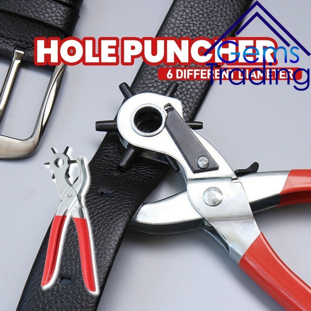 Leather Belt Punch Pliers Hole Hand Tool 6 Hole Heavy Duty Size ...