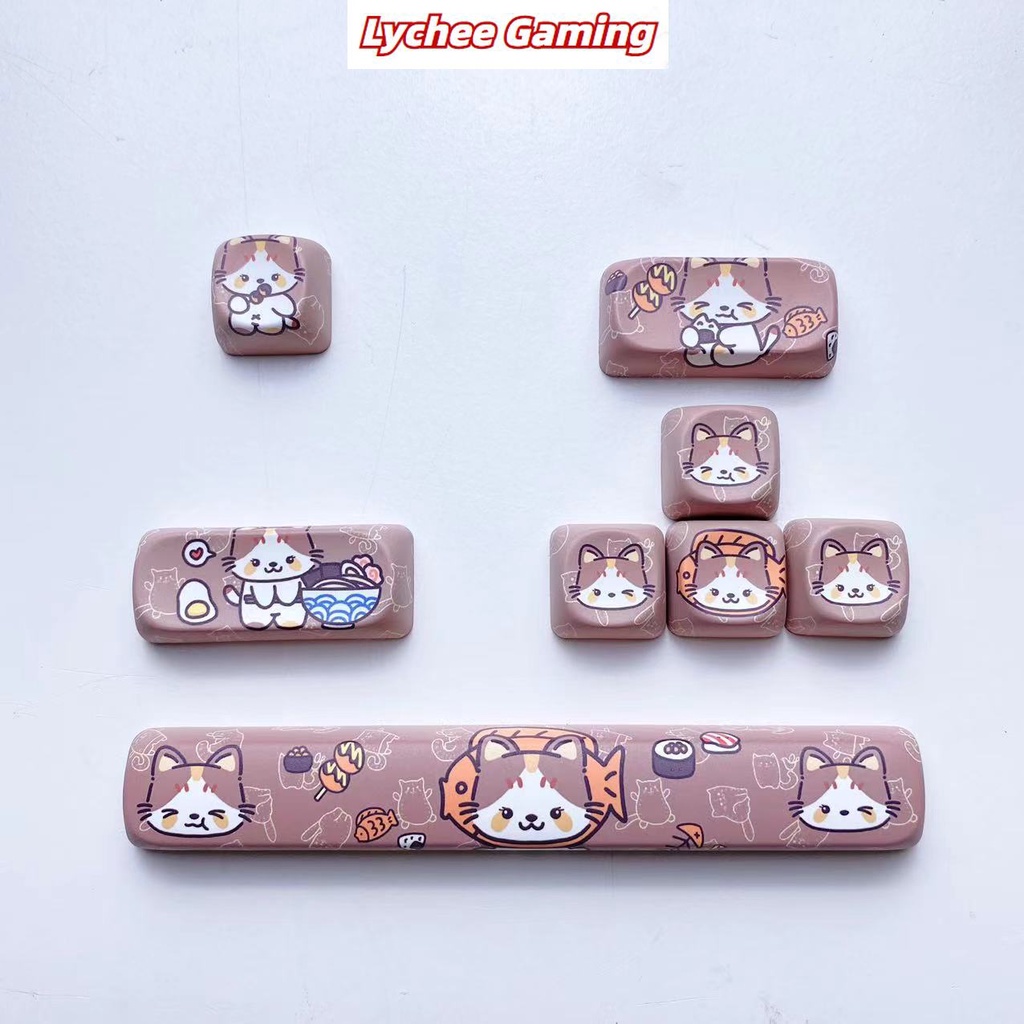 PBT MOA round keycap supplementary 7 keys Bunny Purple Rabbit cute Cat ...