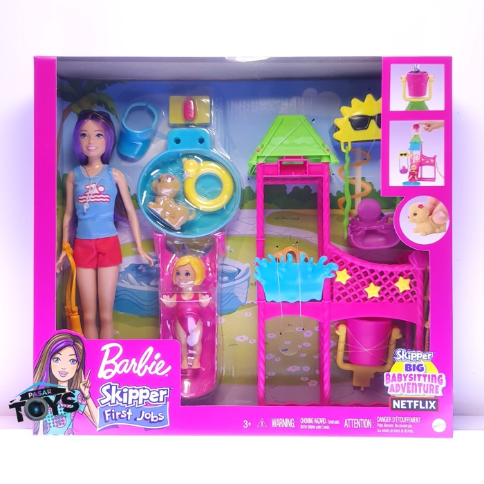 Barbie Skipper First Jobs Babysitting Adventure Waterpark Playset ...