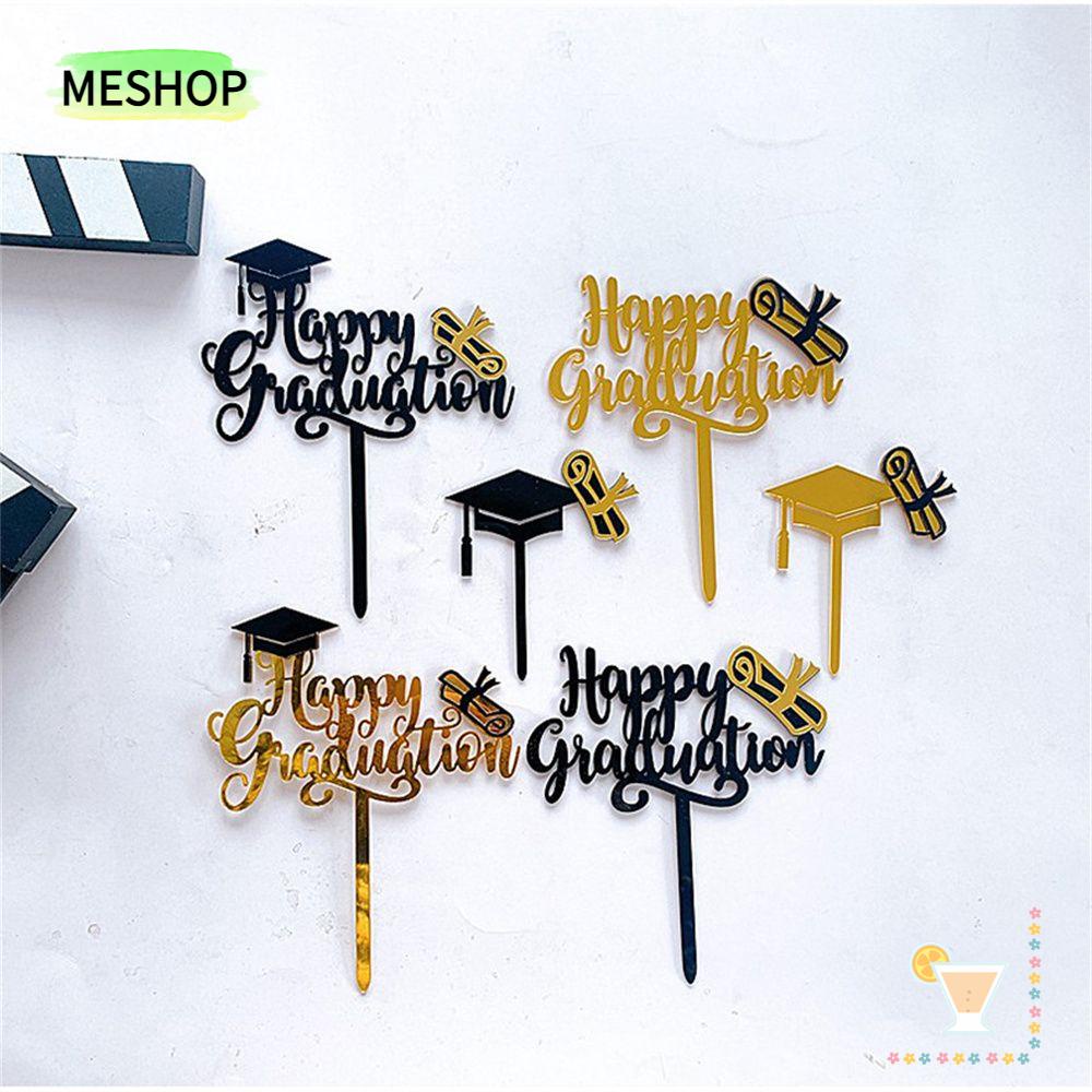 ME Cake Toppers DIY Congrats Grad Gold Bachelor Cap Transcript Class ...