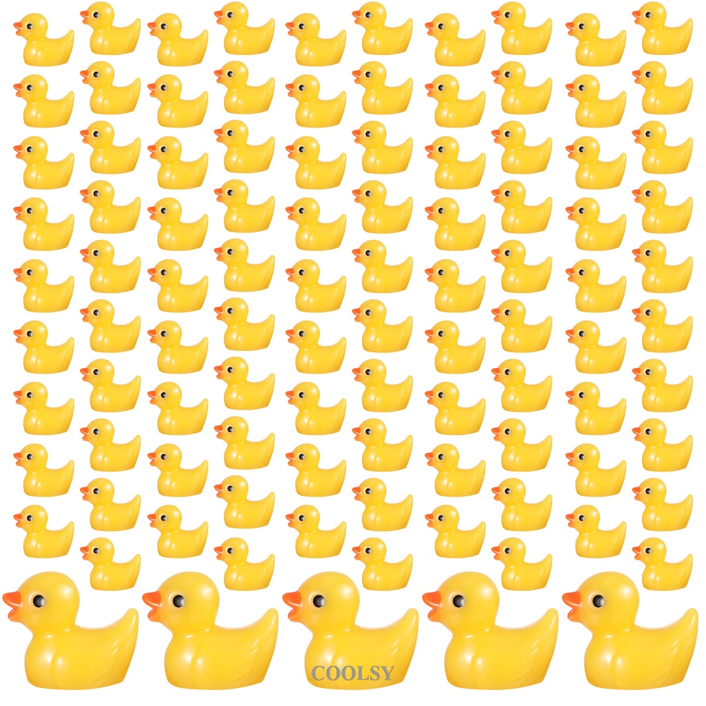 COOLSY 120 Pcs Yellow Tiny Ducks, Mini Resin Ducks Miniature Duck ...
