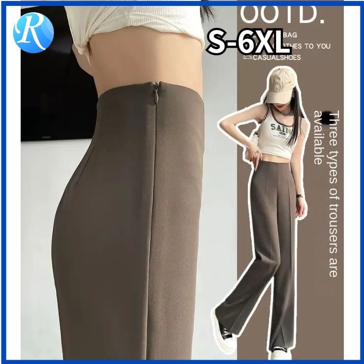 Y2K Spring Summer Ice Silk Suit Pants Women's High Waist Slim Thin ...