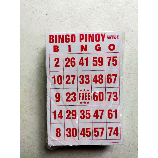 bingo cards BINGO PINOY 100pcs playing cards hard paper heavy duty ...