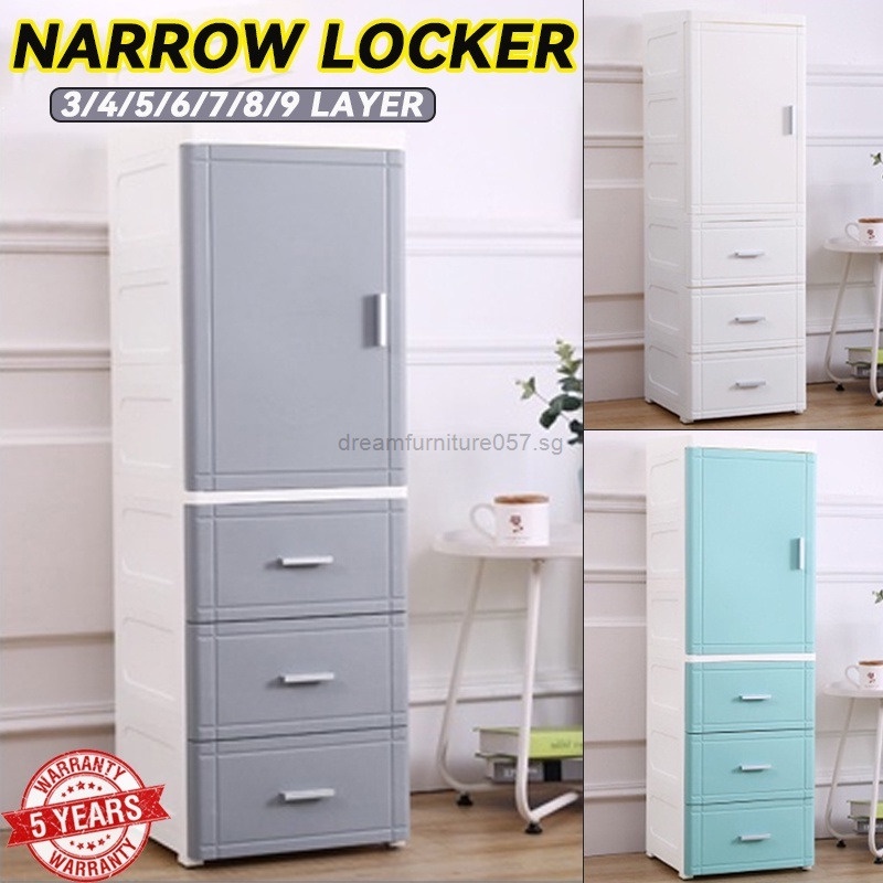 JINQUANJIA 35cm Narrow Locker Crevice Storage Cabinet Plastic Drawer ...