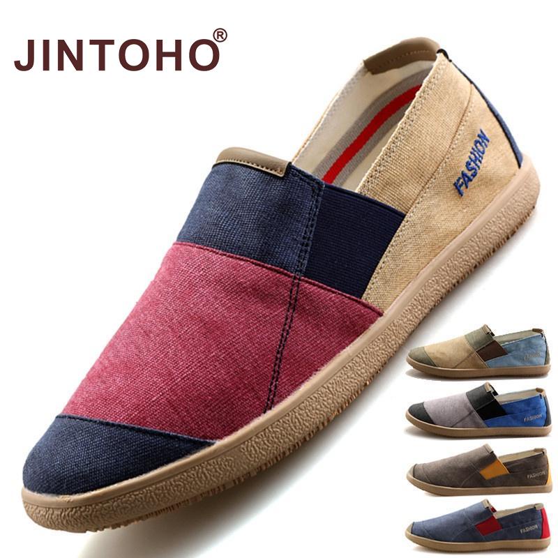 JINTOHO Loafers Summer Canvas Shoes Men's Fashion Casual Shoes for Men ...