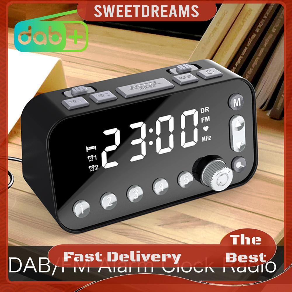 A1 Digital Desktop Alarm Clock Dual USB Charging Port DAB FM Radio with ...