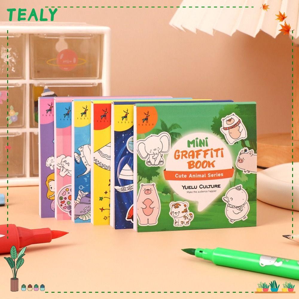 TEALY 50 sheets Graffiti Painting Book, Mini Graffiti Coloring Book ...