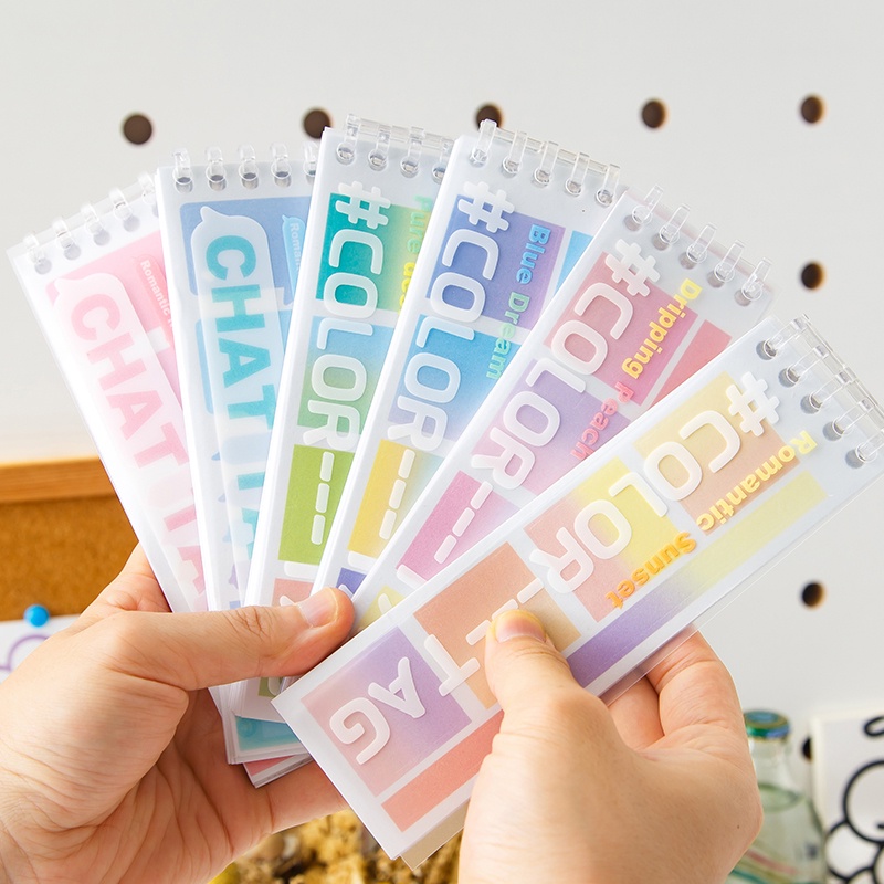 20 Sheets Tearable Gradient Color Label Sticky Notes Loose-leaf Index ...