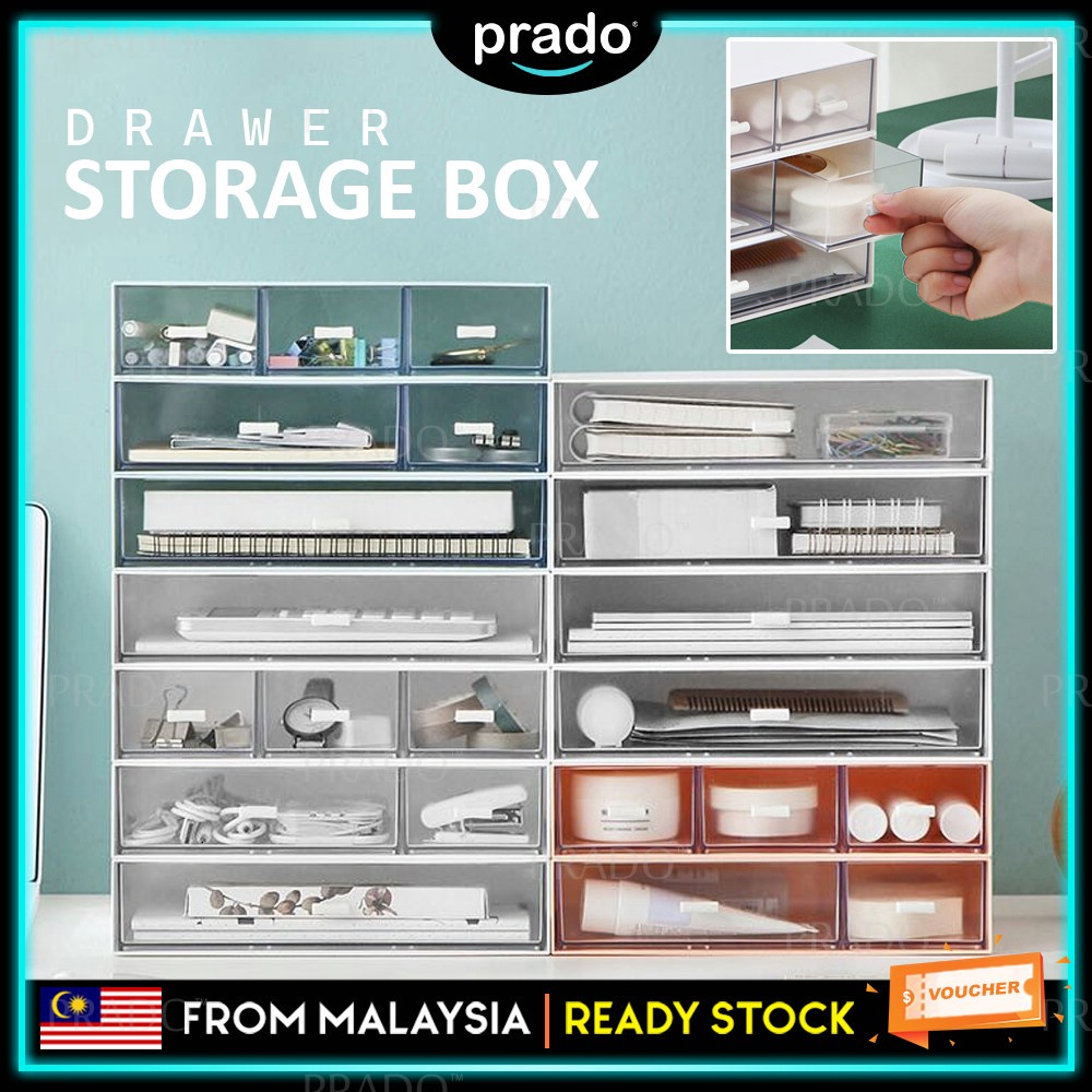 PRADO Stackable Mini Drawer Box Stationery Storage Jewelry Desk ...