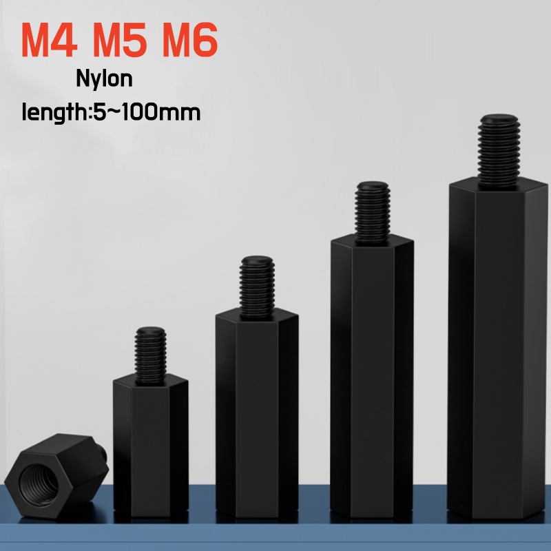M4 M5 M6 Hex Standoff Spacer Column Male-female Nylon Plastic Spacing ...