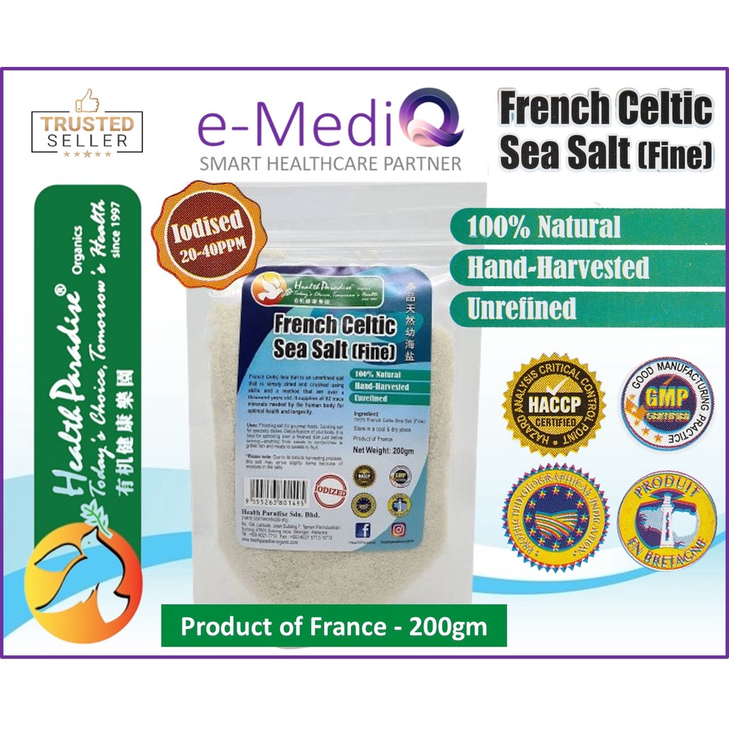 Health Paradise French Celtic Sea Salt 200g (Hand Harvested Fine ...